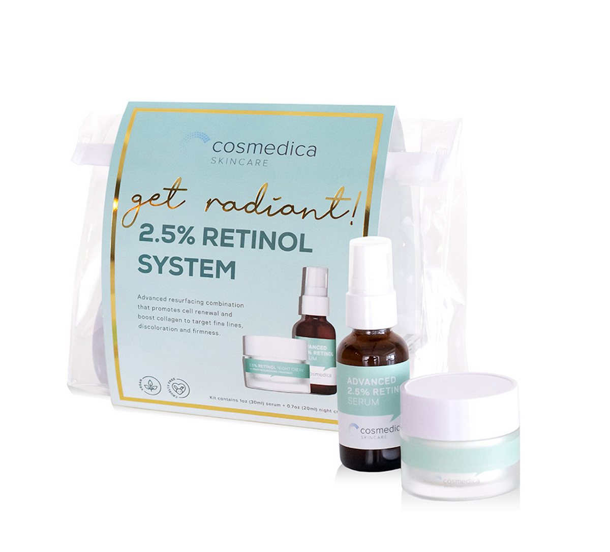 COSMEDICA SKINCARE KIT 2.5% RETINOL SERUM + NIGHT CREAM – The Skin Pharmacy